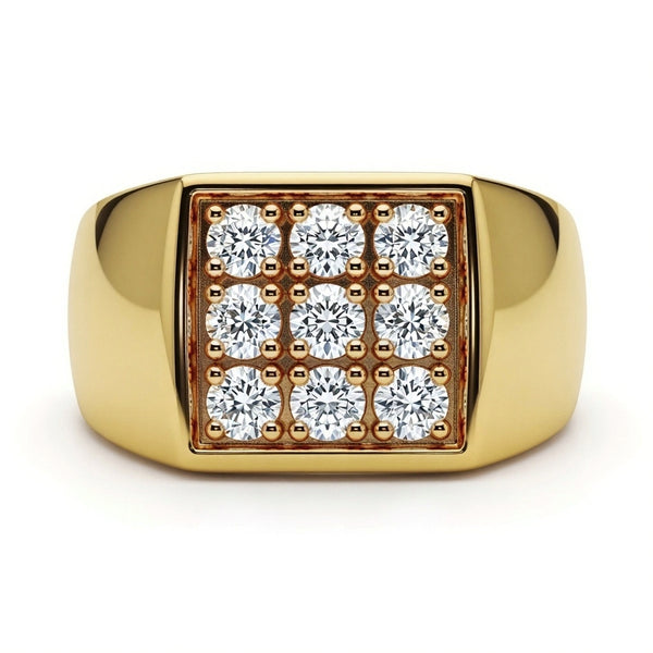 Conventional Nine Diamonds Gents Ring – Jewelslane