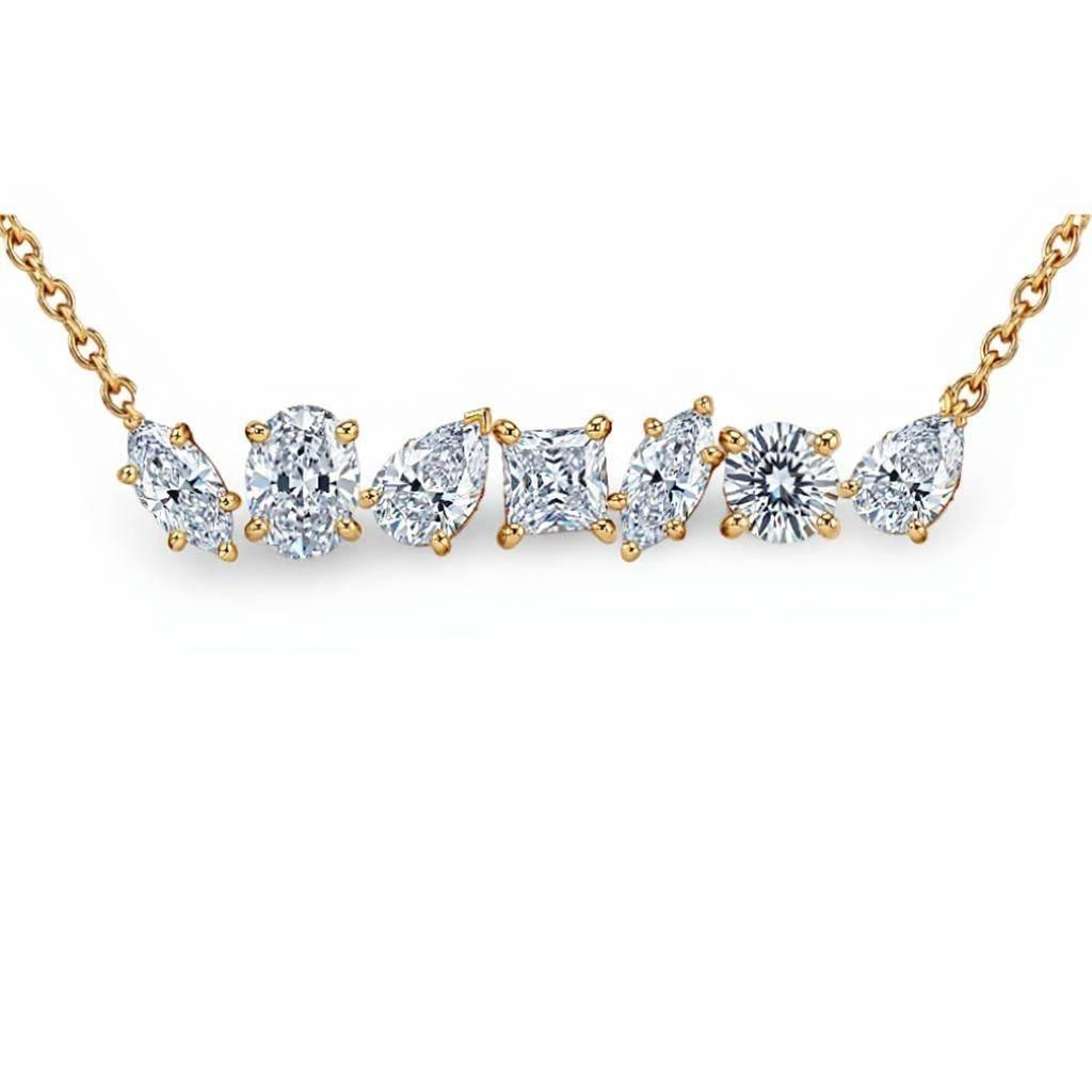Elona Fancy Shape Diamond Solitaires Pendant Necklace – Jewelslane