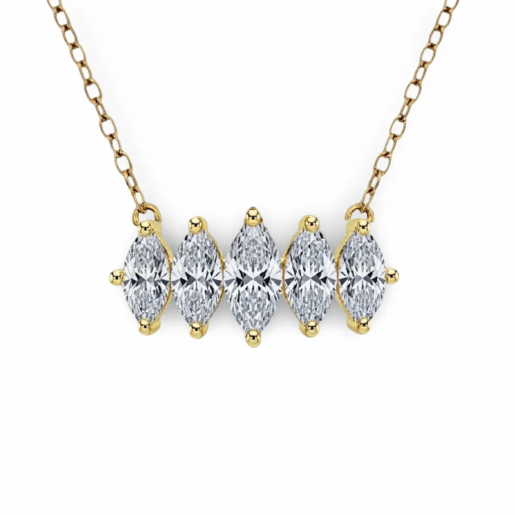 Gladys Marquise Shape Diamond Solitaire Pendant Necklace – JewelsLane ...