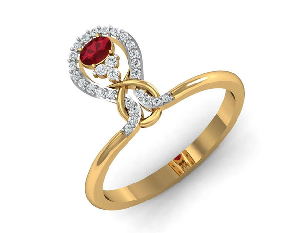 Buy Lara Ruby Diamond Ring in Gold - Endear Jewellery – Jewelslane