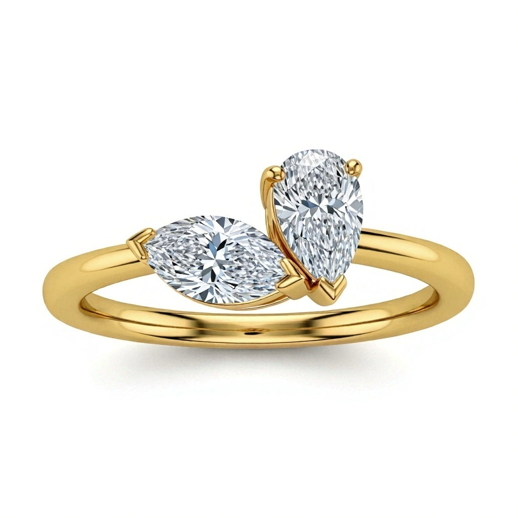 Raima Pear Shape & Marquise Shape Lab Diamond ring – Jewelslane